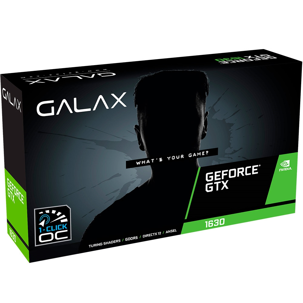 Placa De Vídeo Galax GeForce GTX 1630 EX 1-Click OC 4GB GDDR6 64bit ...
