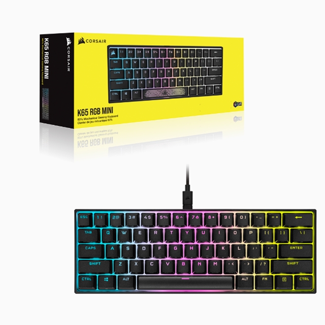 Teclado Gamer Corsair K65 Mini RGB Mecânico 60% Switch Cherry MX Silent ...