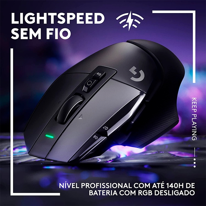 Mouse Gamer Sem Fio Logitech G502 X Lightspeed 25.600DPI Preto - 910-006179