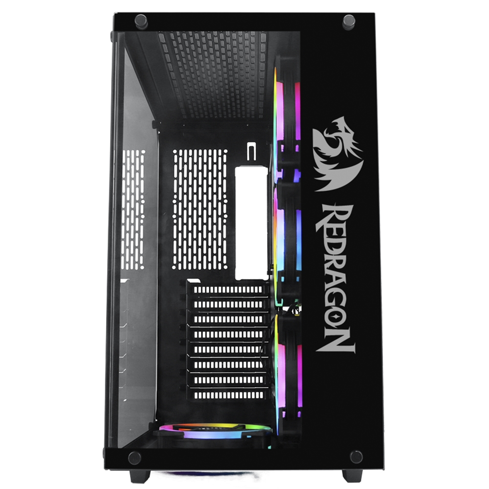 Gabinete Gamer Redragon WideLoad Preto Vidro Temperado Mid Tower ATX ...