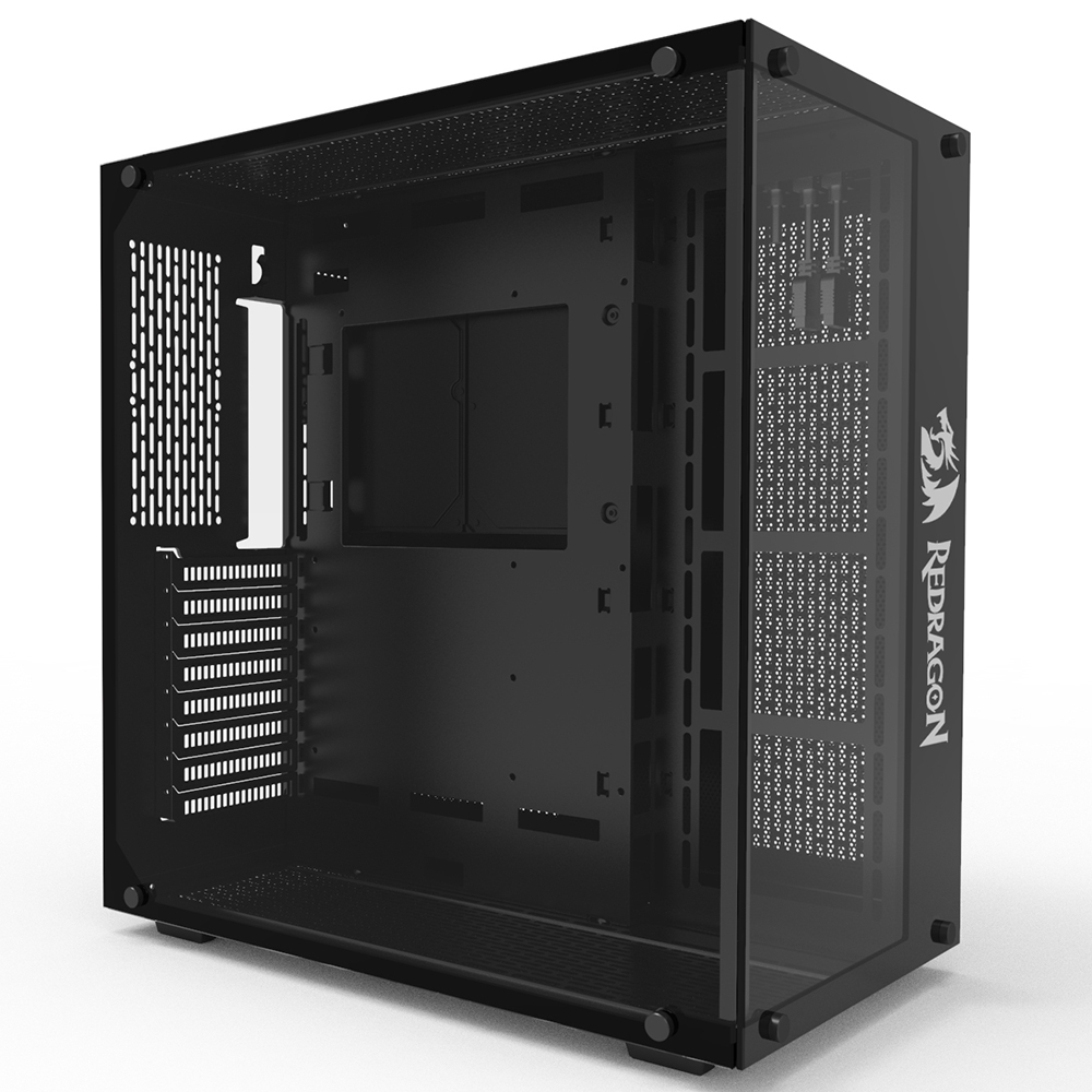 Gabinete Gamer Redragon WideLoad Preto Vidro Temperado Mid Tower ATX ...