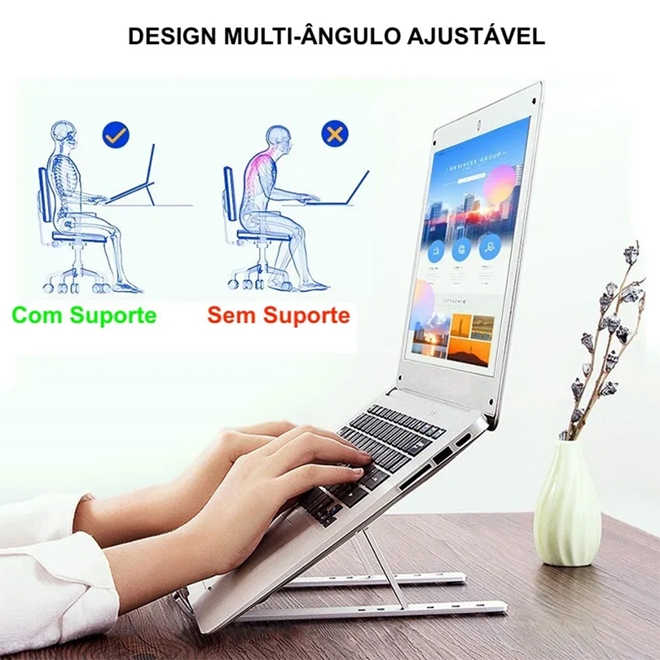 Suporte Ergonômico Ajustavel para Notebook 15.6'' Vinik Prata SN100