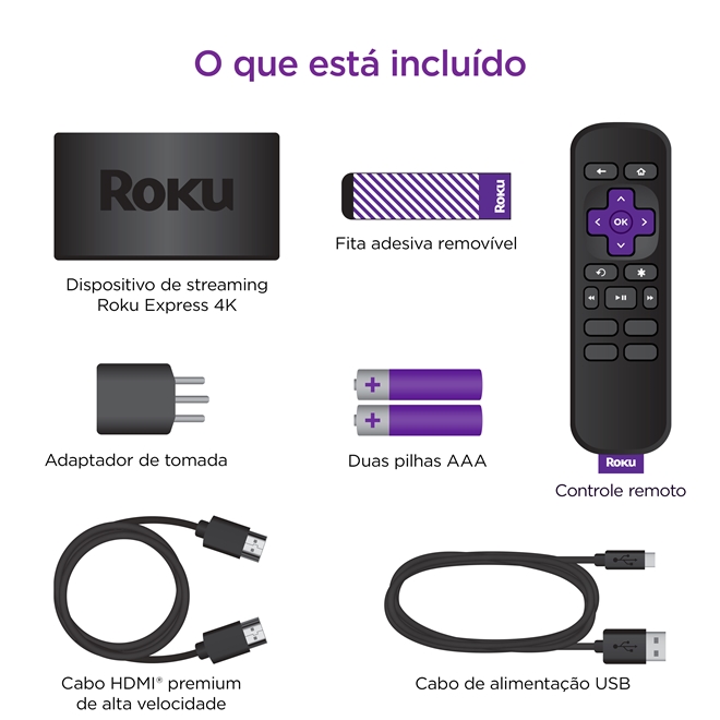 Roku Express 4K - Dispositivo de streaming HD/4K/HDR com controle ...