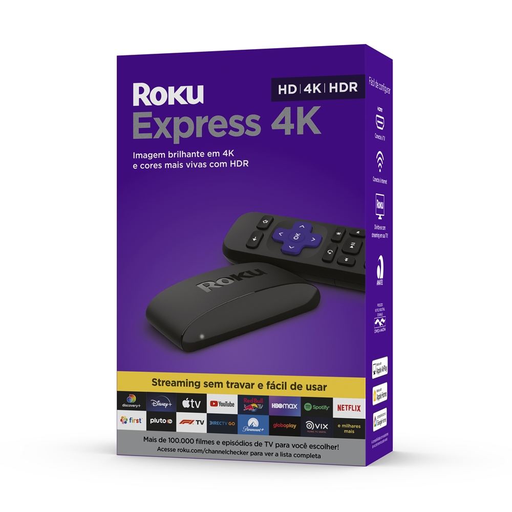 Roku Express 4K - Dispositivo de streaming HD/4K/HDR com controle ...