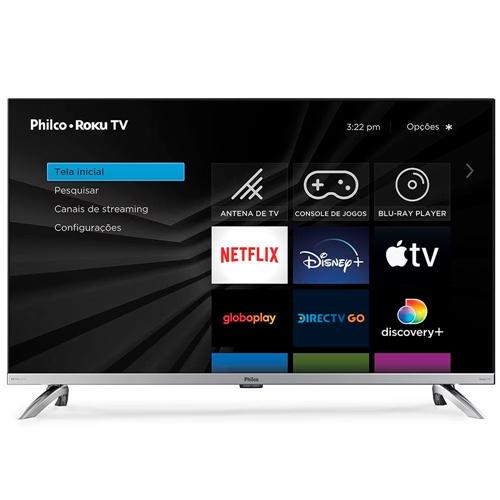 Smart TV Philco 32'' HD DLED Roku Fast Wi-Fi USB Prata - PTV32G7PR2CSBLH