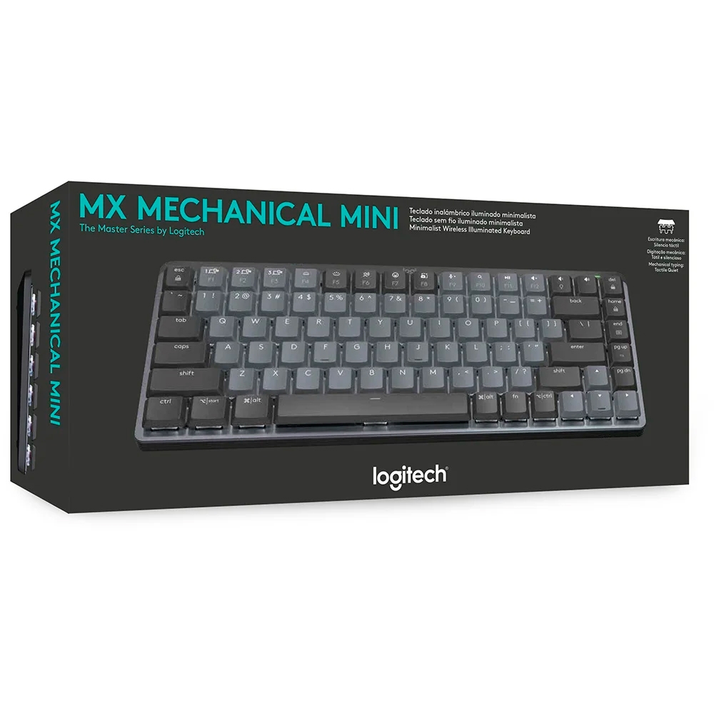Teclado Mecânico sem fio Logitech MX Mechanical Mini 60% USB Bluetooth ...