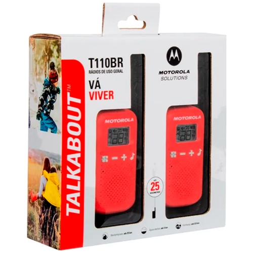Rádio Comunicador Talkabout Motorola T110BR 25km - Vermelho