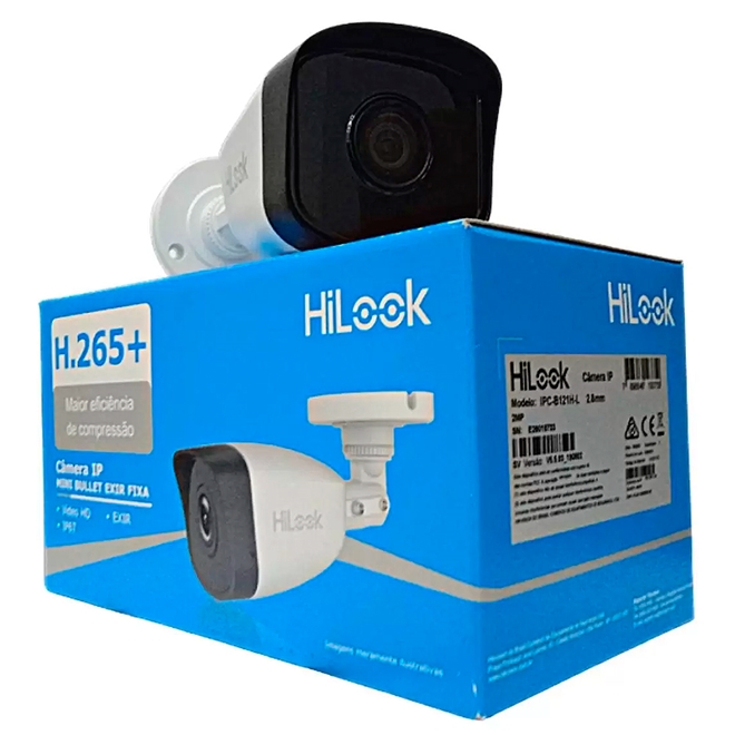 Câmera De Segurança Hilook Mini Bullet 2MP FHD IPC-B121H-L 2.8mm