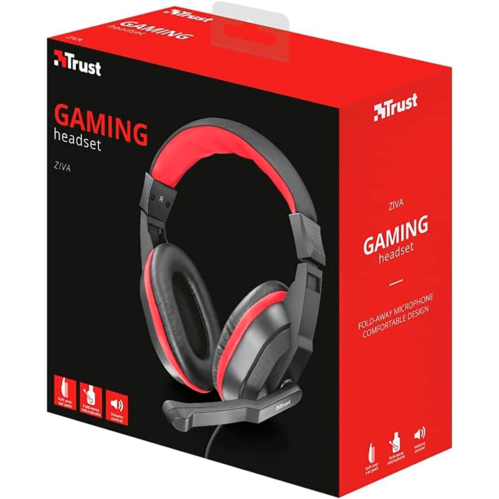 Headset Gamer Trust Ziva Gaming PC/PS4/PS5/Xbox Preto - 21953
