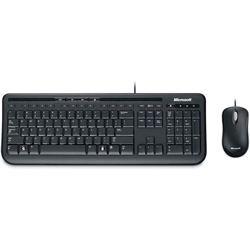 Teclado e Mouse Microsoft Wired Multimidia 600 ABNT 2 Preto USB - APB-00005