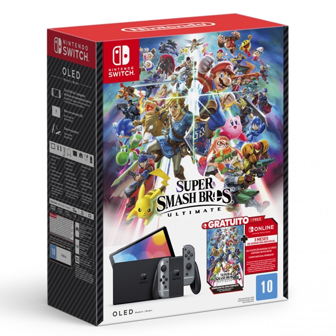 Console Nintendo Switch Oled 64GB 1X Joy-Con Super Smash Bros Ultimate ...