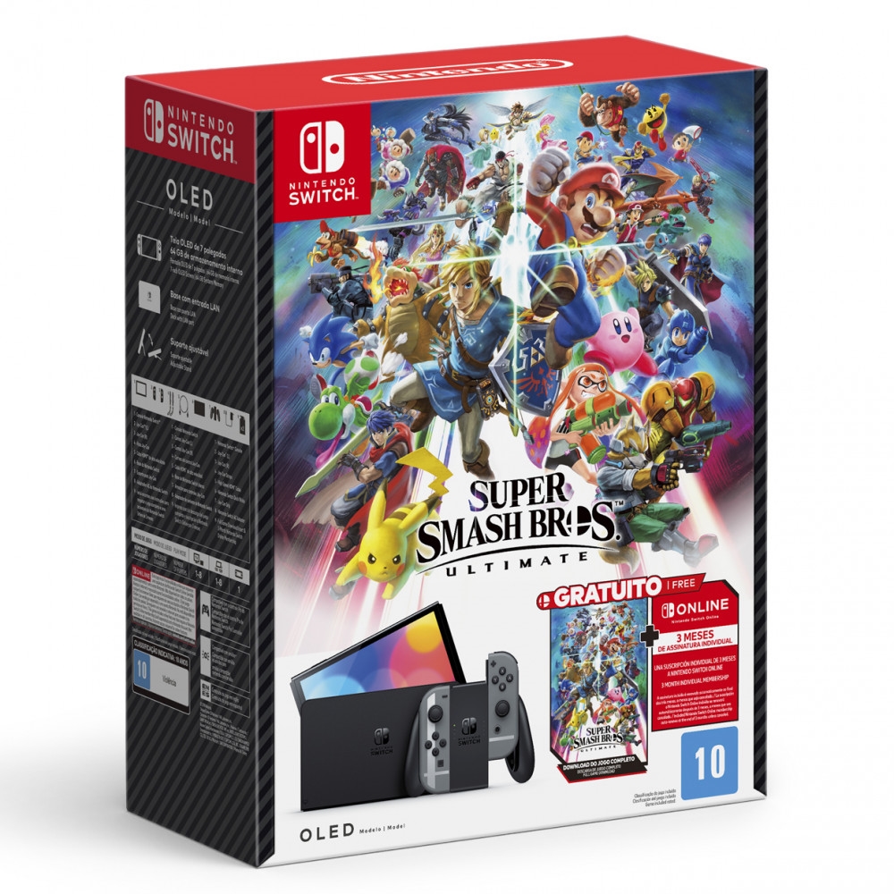 Console Nintendo Switch Oled 64GB 1X Joy-Con Super Smash Bros Ultimate ...