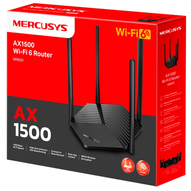 Roteador Mercusys MR60X Wi-Fi 6 AX1500