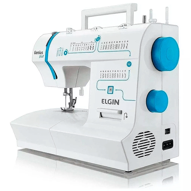 Máquina de Costura Elgin Genius Plus JX 4035 31 Pontos 127V Branca/Azul