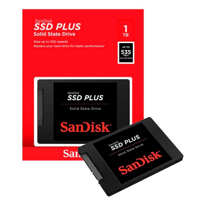SSD SanDisk PLUS 2.5'' 1TB SATA III 535Mb/s SDSSDA-1T00-G27