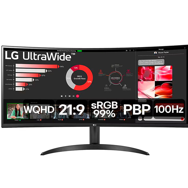 Monitor Gamer LG 34'' UltraWide WQHD 100Hz 5ms HDMI IPS HDR10 Freesync ...