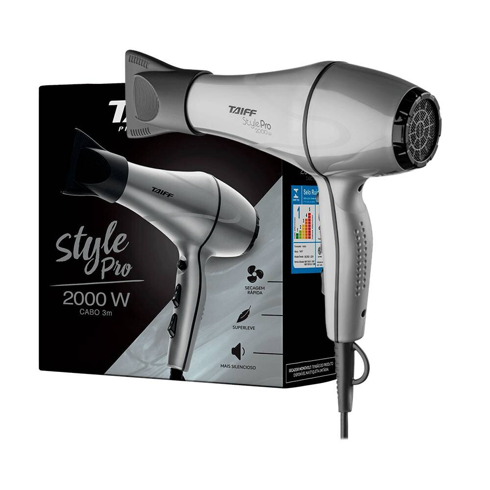 Secador de Cabelos Style Pro Taiff 2000W 220V Prata