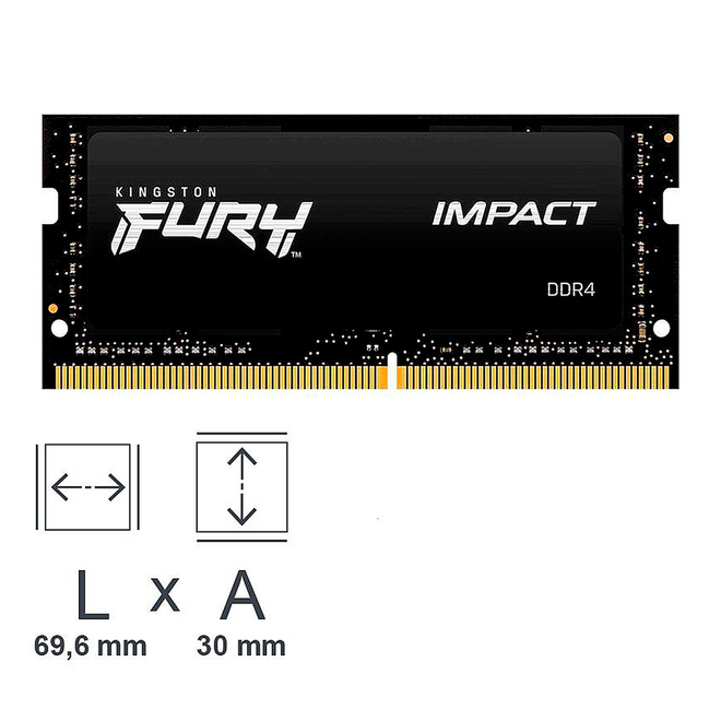 Memória Para Notebook Kingston Fury Impact 16GB 3200MHz DDR4 CL20 - KF432S20IB/16