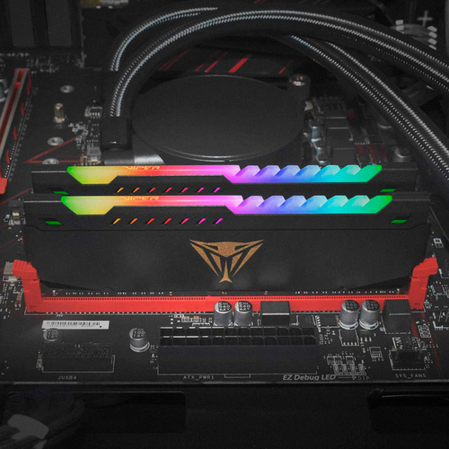 Memória Patriot Viper Steel 16GB 3200MHz DDR4 RGB CL18 Preto - PVSR416G320C8