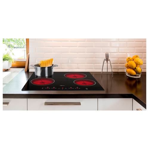 Cooktop 4 Bocas Midea Vitrocerâmico Touch 4Q Preto 220V CCA40P2
