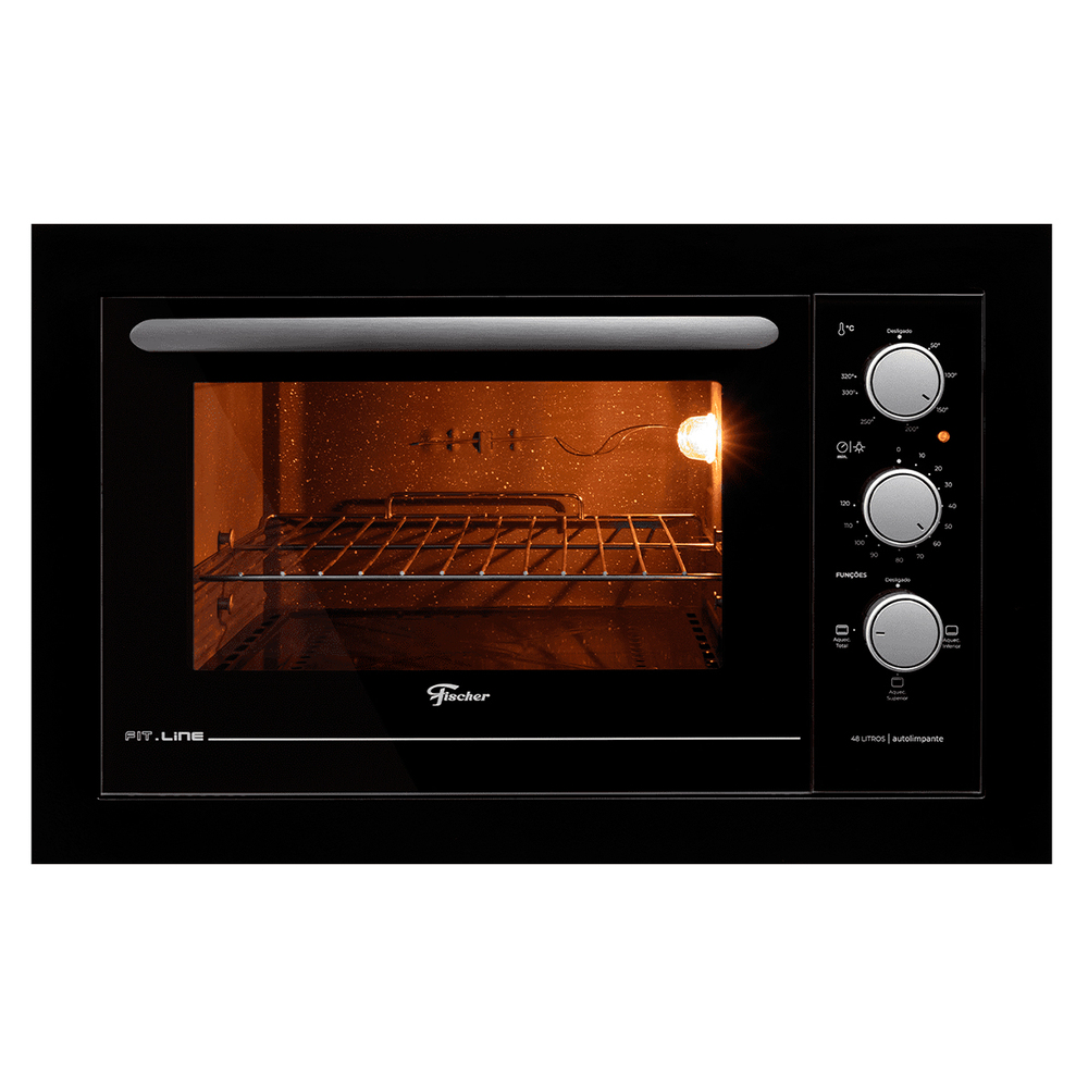 Forno Elétrico Fischer Fit Line Embutir 48L Preto 127V