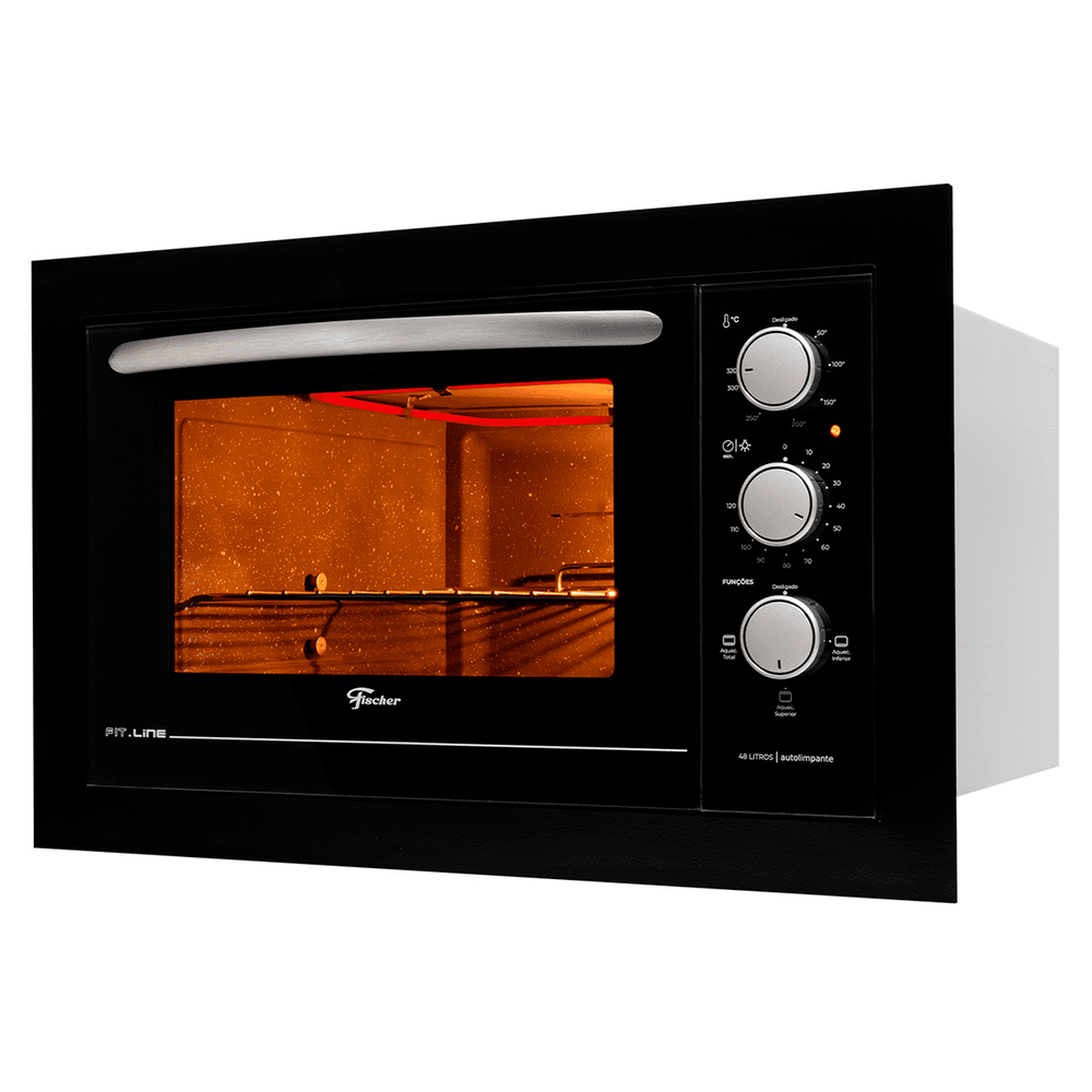 Forno Elétrico Fischer Fit Line Embutir 48L Preto 127V