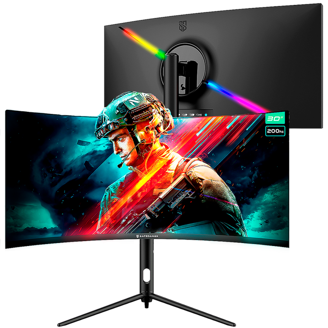 Monitor Gamer Ultrawide Curvo Safe Gamer 30'' WFHD 200Hz 1MS HDMI DP VA ...