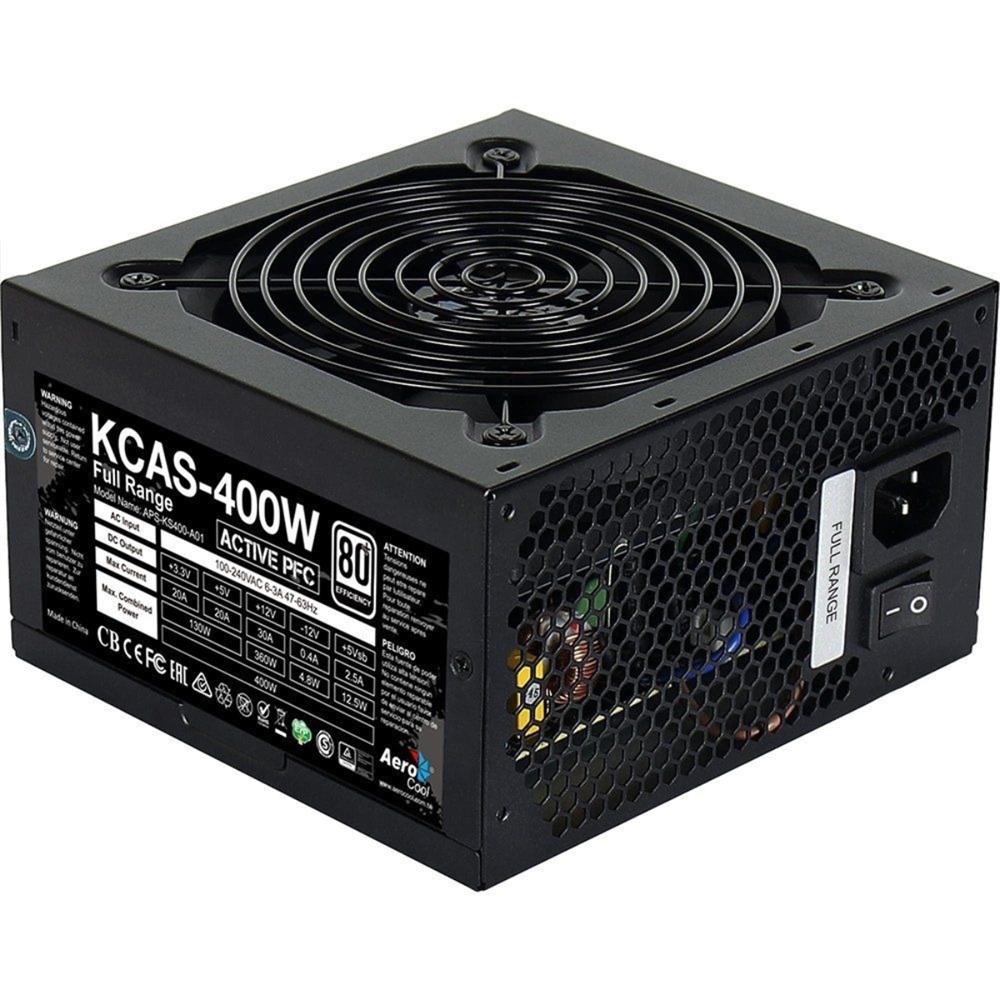 Fonte Aerocool 400W KCAS 80 Plus White KCAS-400W
