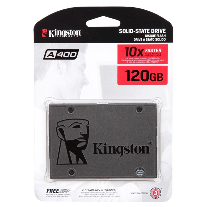 SSD Kingston A400 2.5 120GB SATA III 500MB/s leitura e 320MB/s ...