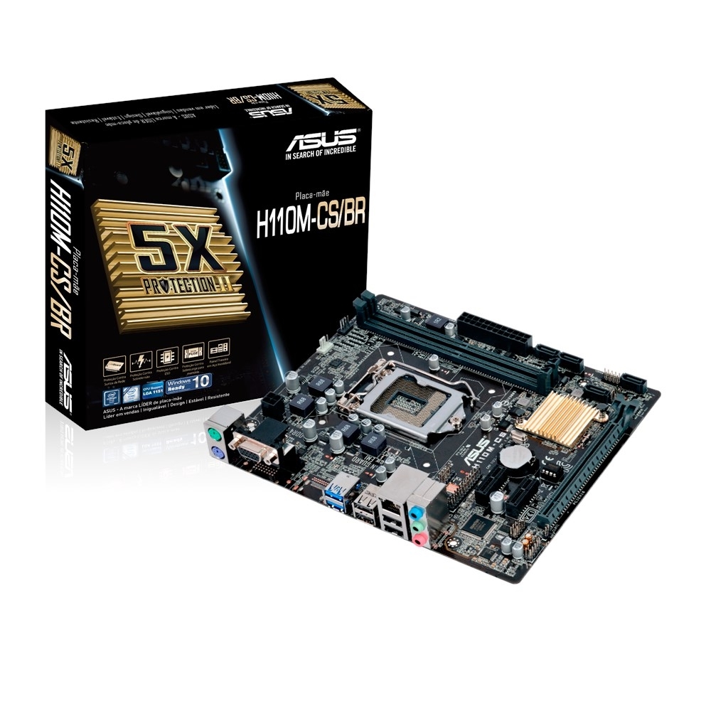 Placa-Mãe Asus p/ Intel 1151 H110M-CS/BR 2xDDR4 mATX