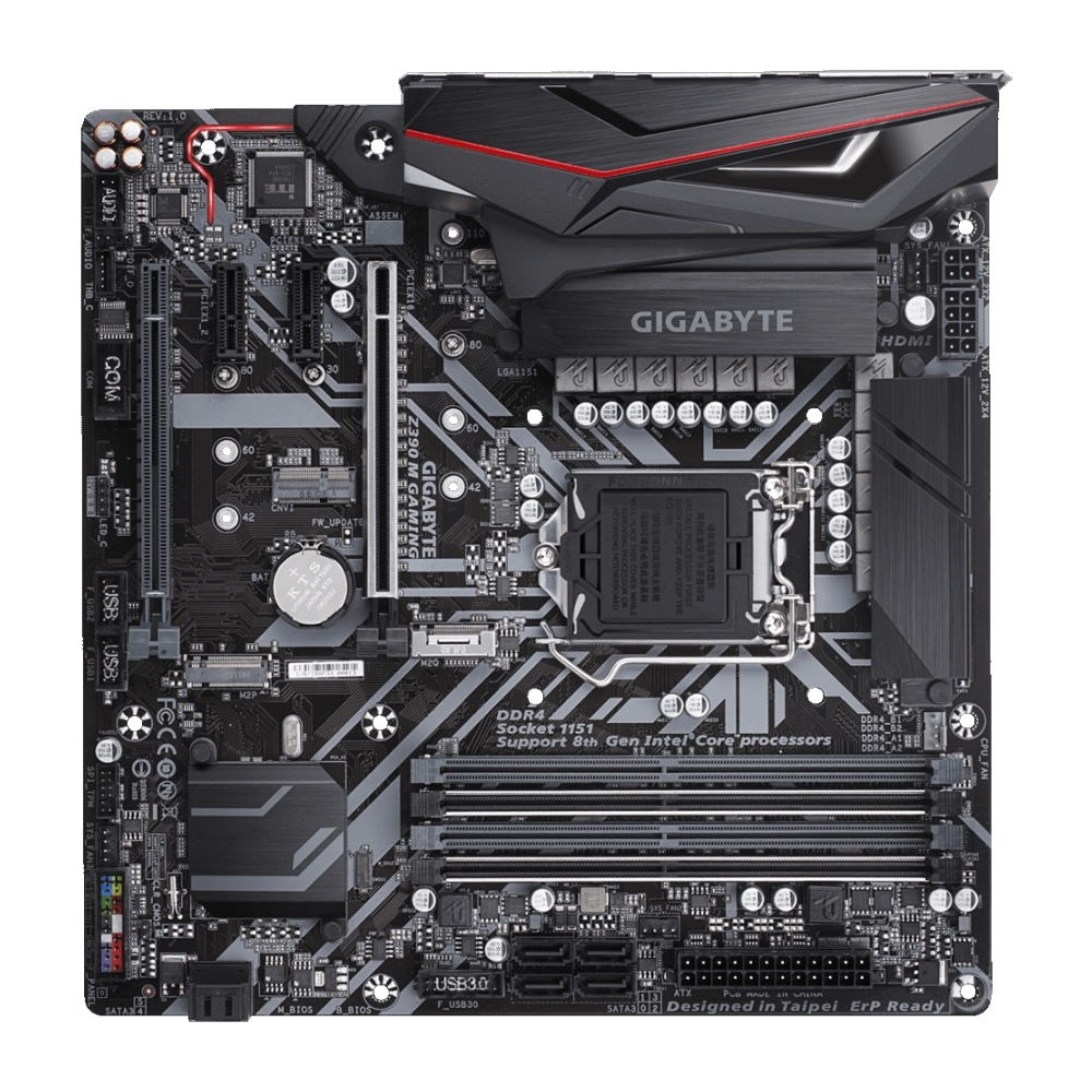 Placa-Mãe Gigabyte p/ Intel 1151 Z390M Gaming 4xDDR4 mATX