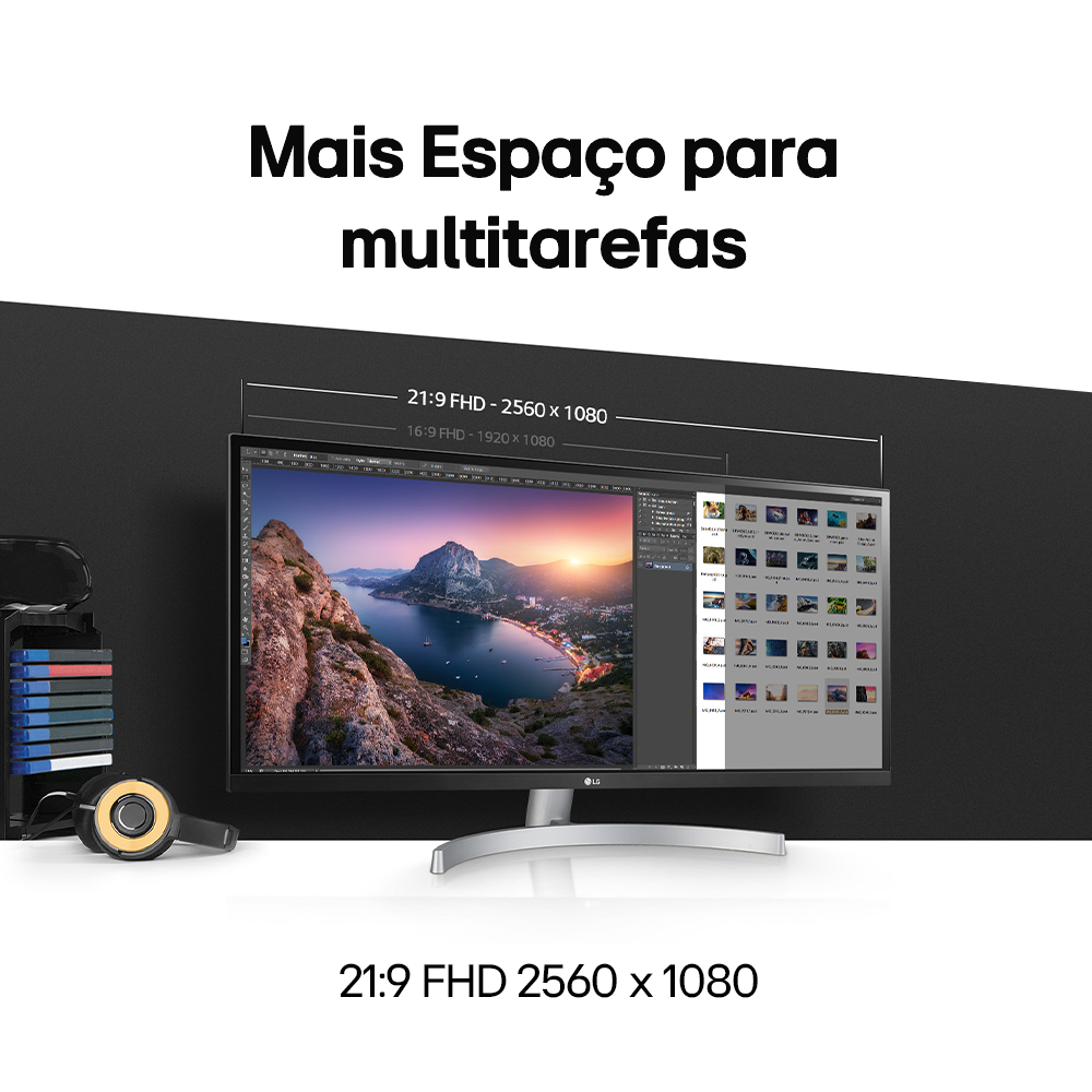 Monitor LG LED 29'' Ultrawide IPS HDMI FreeSync 29WK500 Preto