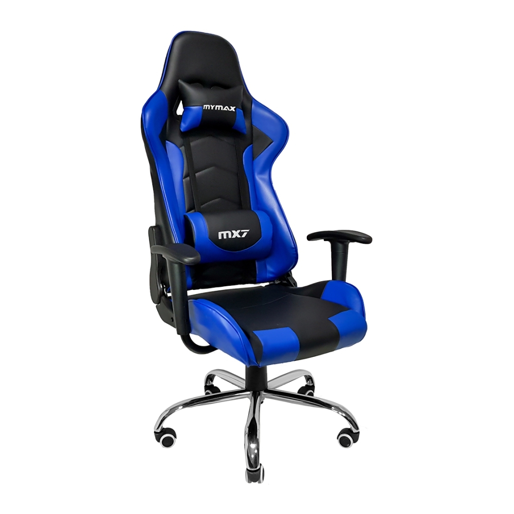 Cadeira Gamer MyMax MX7 Preto c/ Azul MGCH-002/BL
