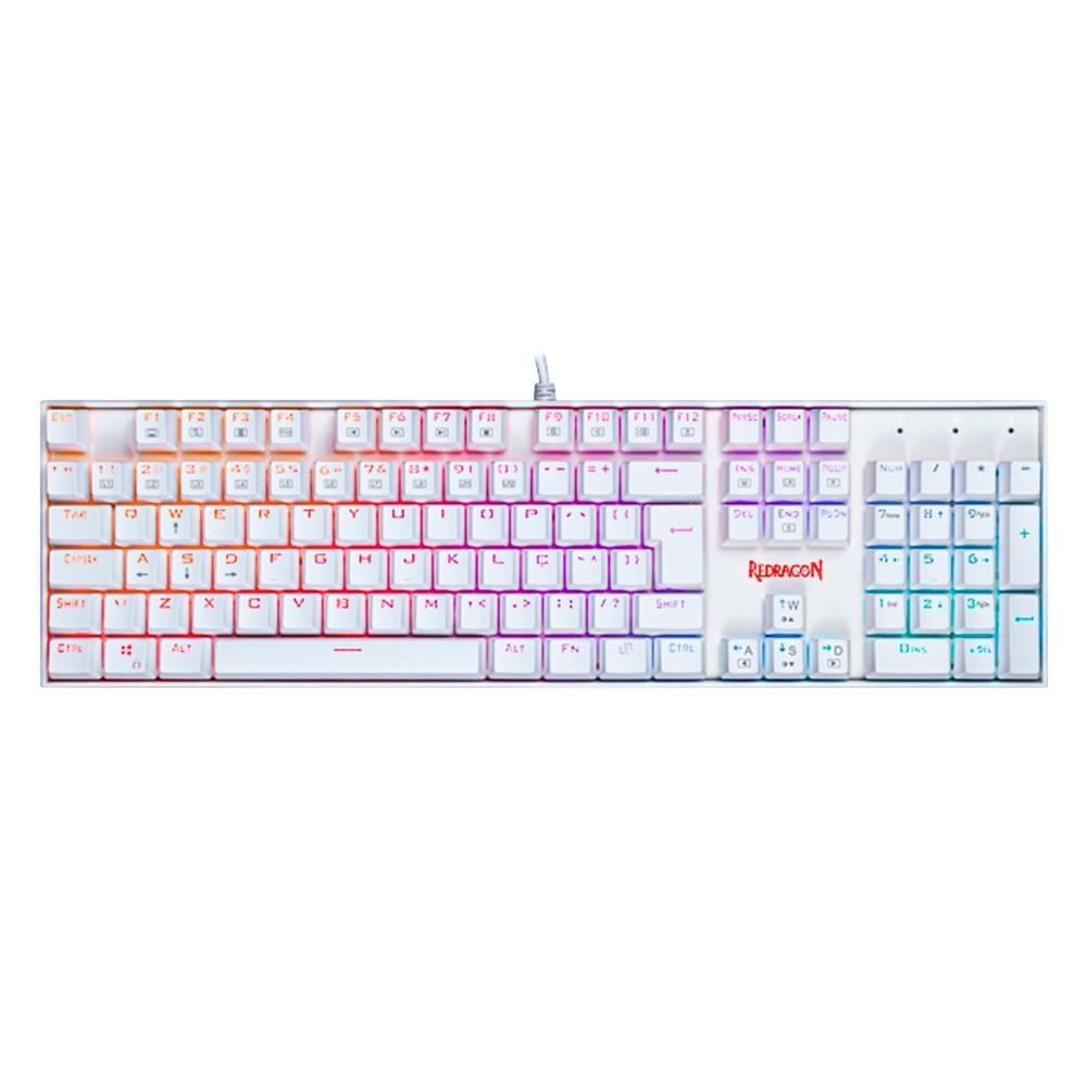 Teclado Gamer Redragon Mitra Lunar White RGB Mecânico ABNT2 Switch ...