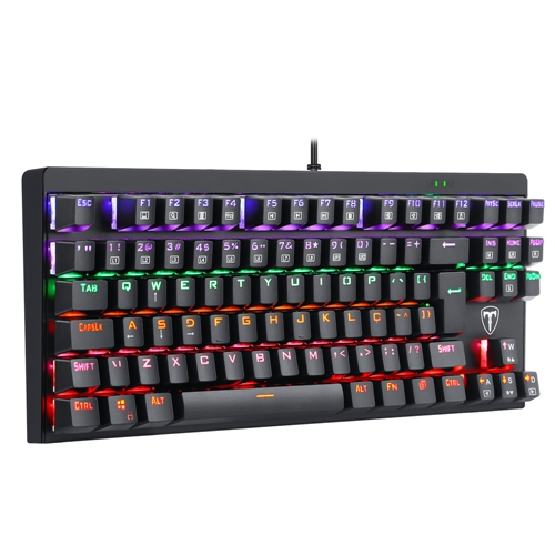 Teclado Gamer T-Dagger Corvette Rainbow Mecânico Switch Blue T-TGK302-BL