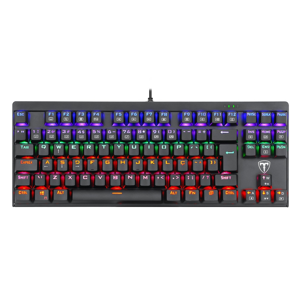 Teclado Gamer T-Dagger Corvette Rainbow Mecânico Switch Blue T-TGK302-BL