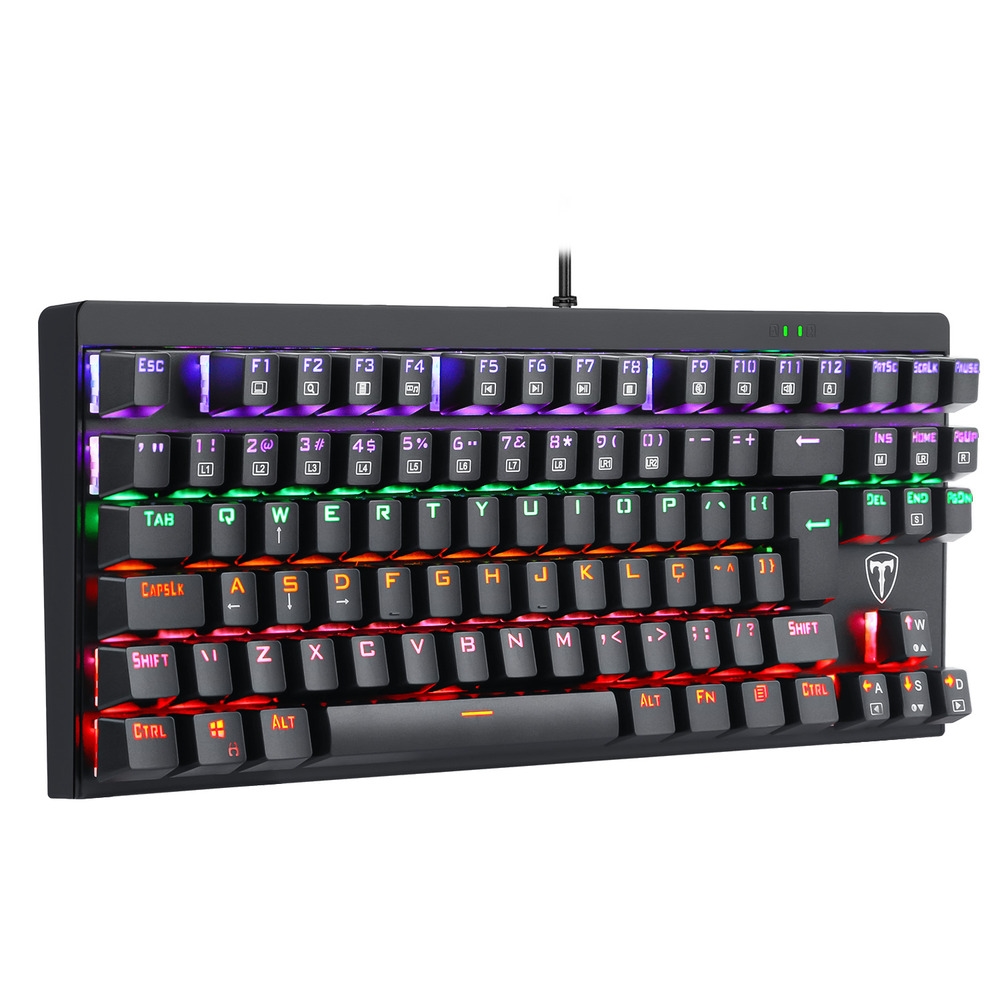 Teclado Gamer T-Dagger Corvette Rainbow Mecânico Switch Blue T-TGK302-BL