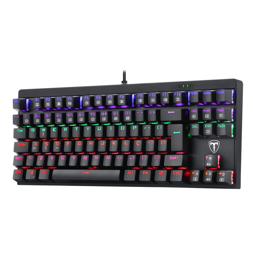 Teclado Gamer T-Dagger Corvette Rainbow Mecânico Switch Blue T-TGK302-BL