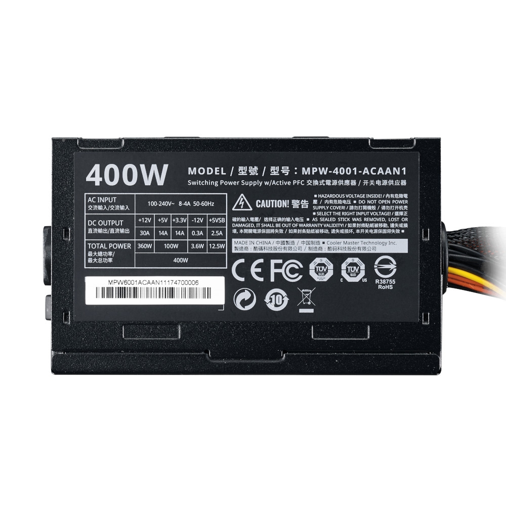 Fonte Cooler Master Elite V3 400W PFC Ativo MPW-4001-ACAAN1-WO