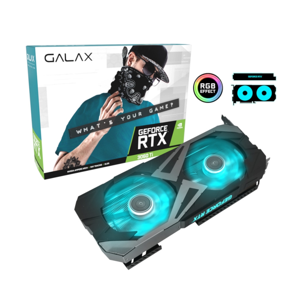 Placa de Vídeo Galax GeForce RTX 3060 TI 8GB Ex Black 1-Click OC GDDR6 ...