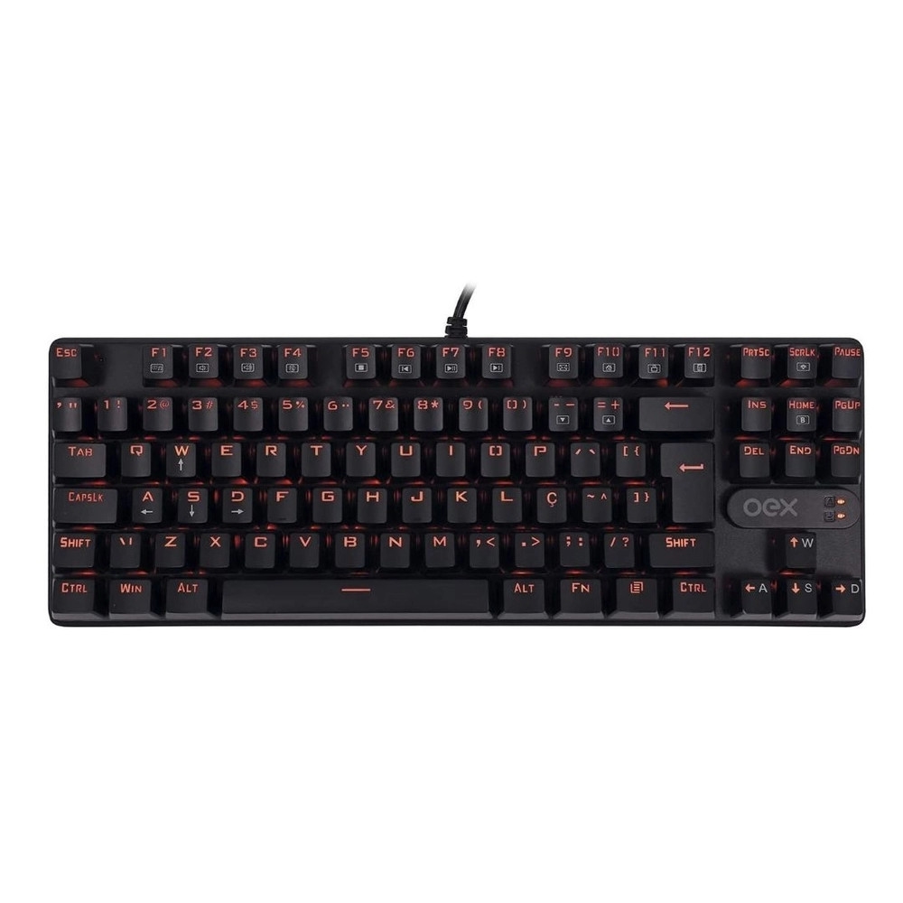 Teclado Mecânico Gamer Oex Game Vulcan US Switch Blue Led TC603