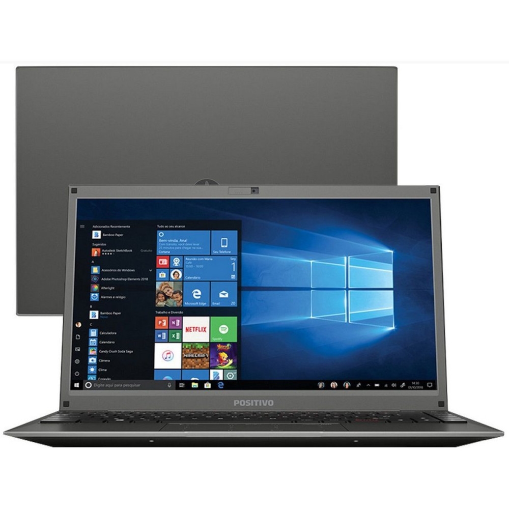 Notebook Positivo Motion Grey 14'' HD Celeron N3350 1TB 4GB Win 10H C41TE