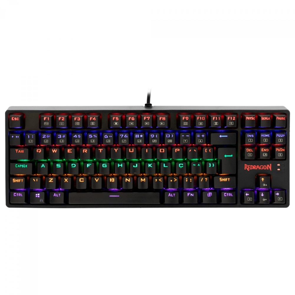 Teclado Gamer Redragon Daksa Rainbow Mecânico ABNT2 Switch Outemu Blue ...