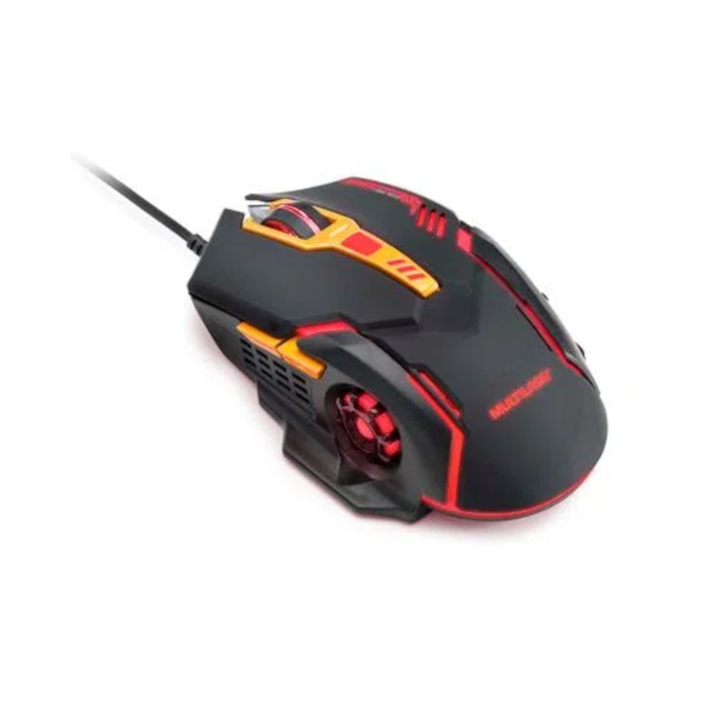 Mouse Gamer Multilaser 2400DPI Preto/Laranja - MO270