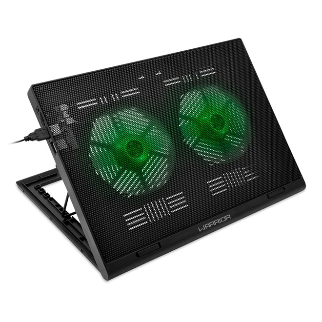 Base Gamer para Notebook Warrior Power Gamer com Cooler Led Verde AC267