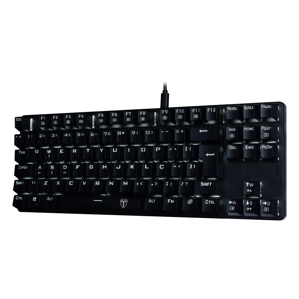 Teclado Gamer T-Dagger Bora Led Blue Mecânico ABNT2 Switch Blue T-TGK313-BL