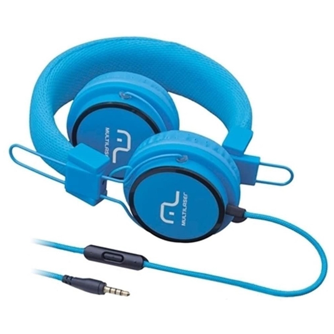Headphone Multilaser Fun c/Microfone Azul - PH089