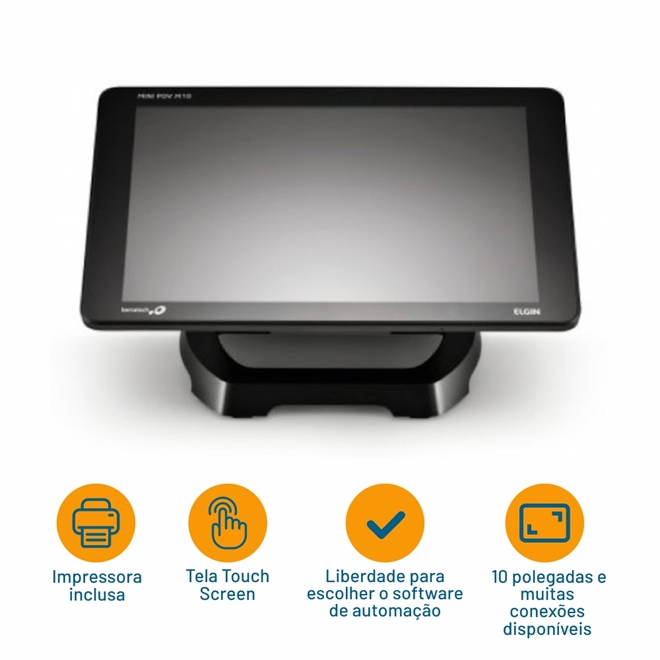 Mini PDV Elgin Bematech M10 10'' Touch Screen com Impressora ARM ...