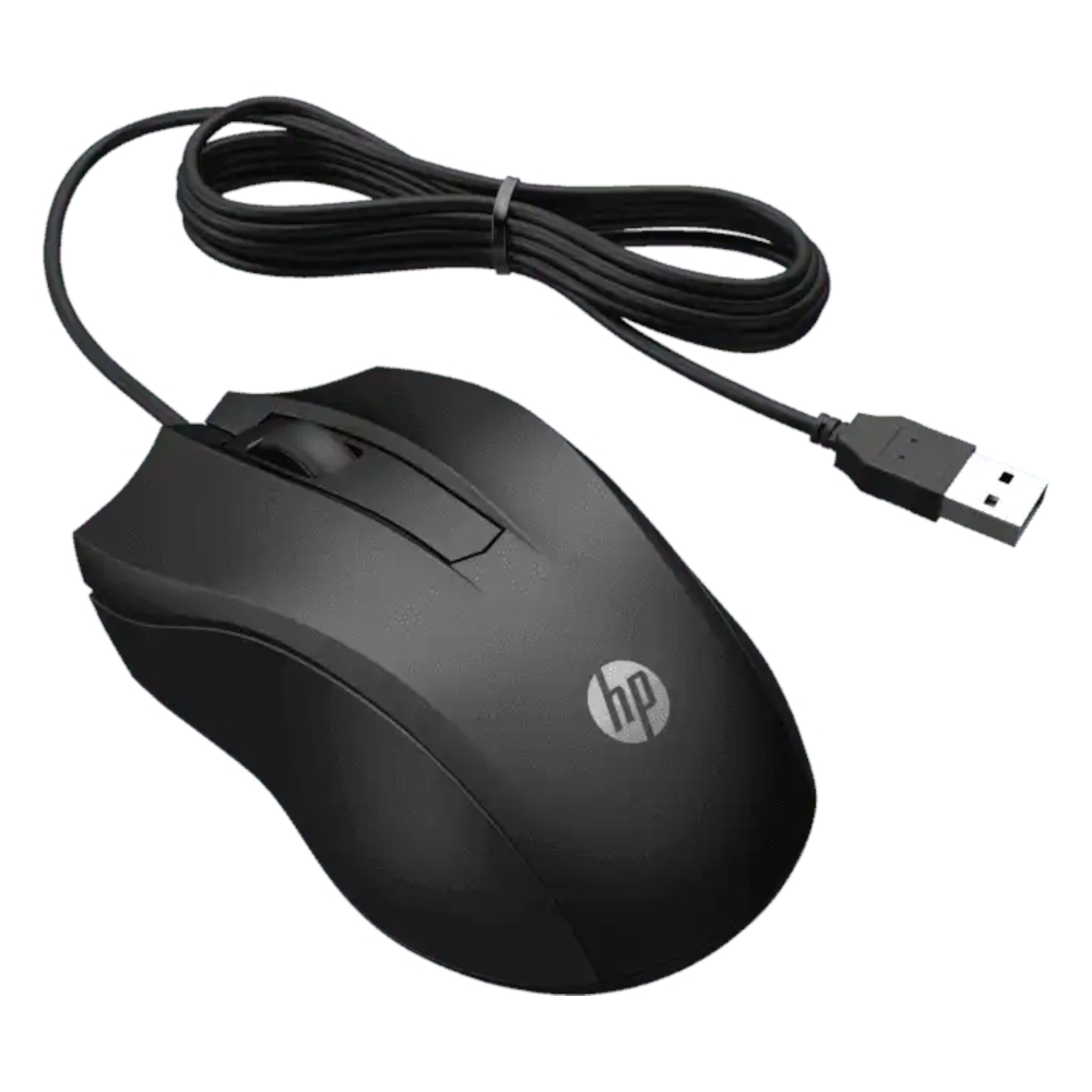 Mouse HP 100 1600 DPI Preto 6VY96AA