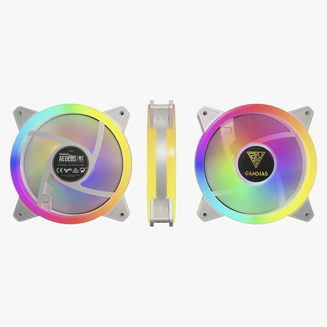 Kit com 4 Fans Gamdias Aeolus 120mm RGB com Controlador Branco - M2 ...